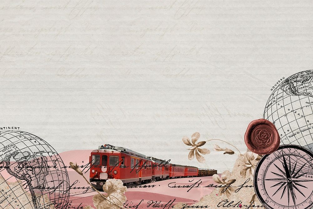 Train travel collage border background, | Premium Photo - rawpixel