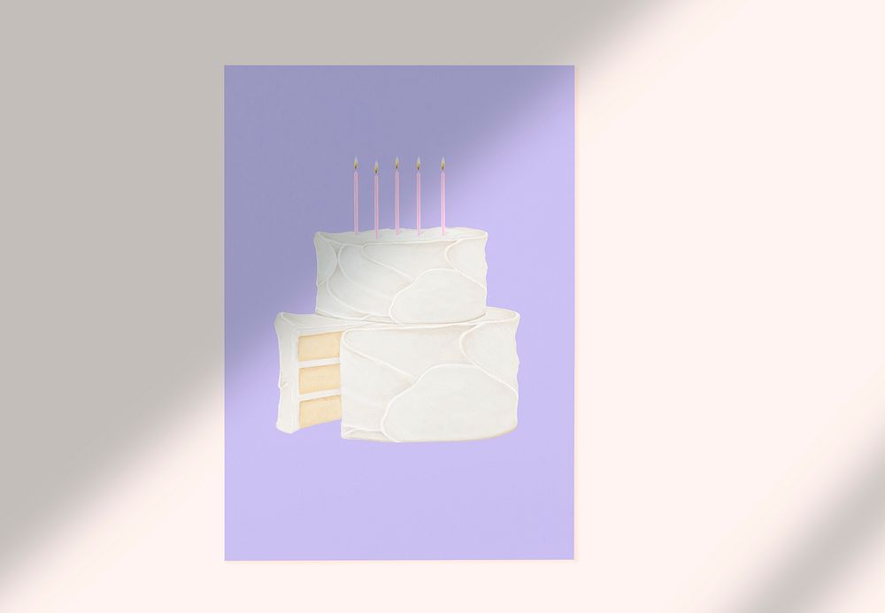 White birthday cake poster wall | Free Photo - rawpixel