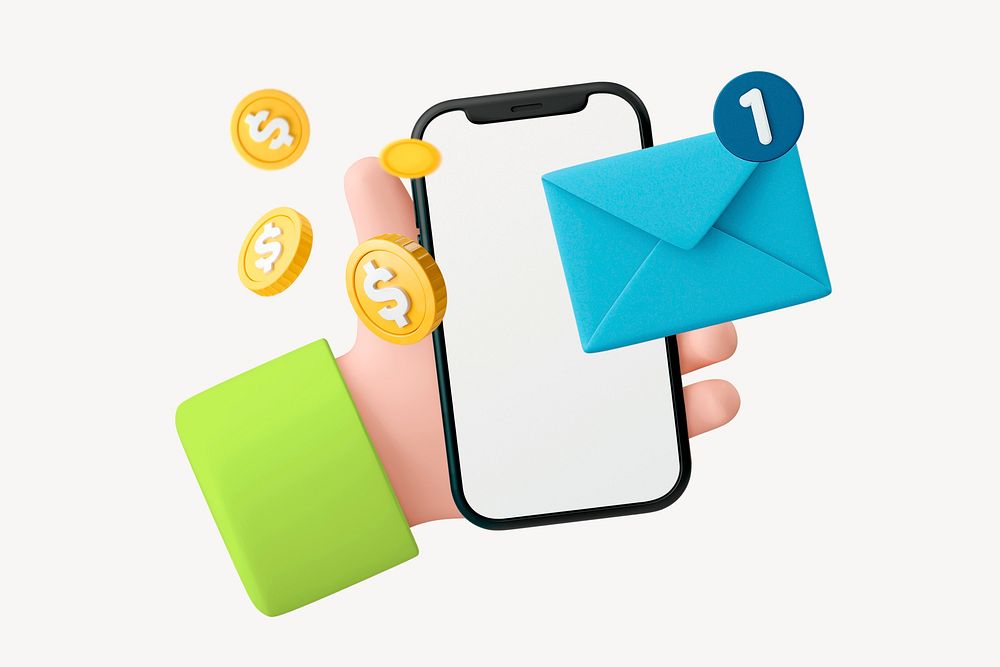 Money transfer mobile notification 3D | Free Photo - rawpixel