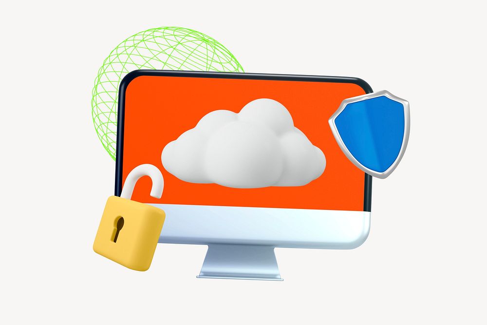 Computer unlocking cloud storage system, | Free Photo - rawpixel