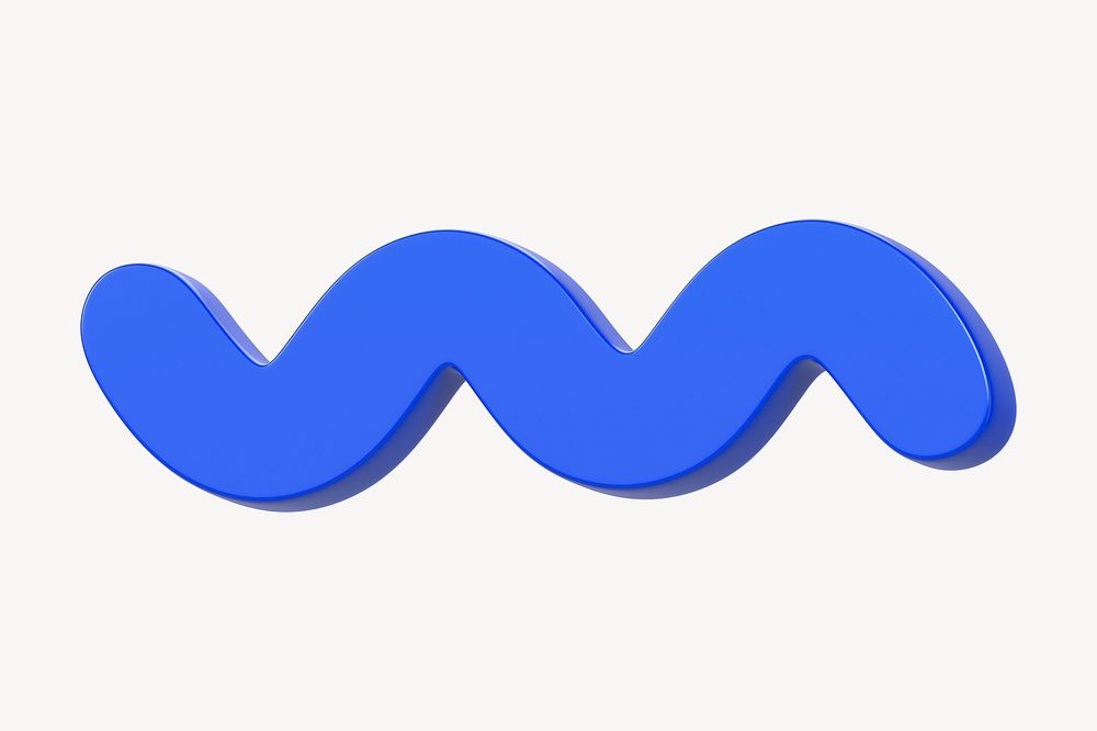 Blue squiggle 3D geometric illustration | Premium Photo - rawpixel