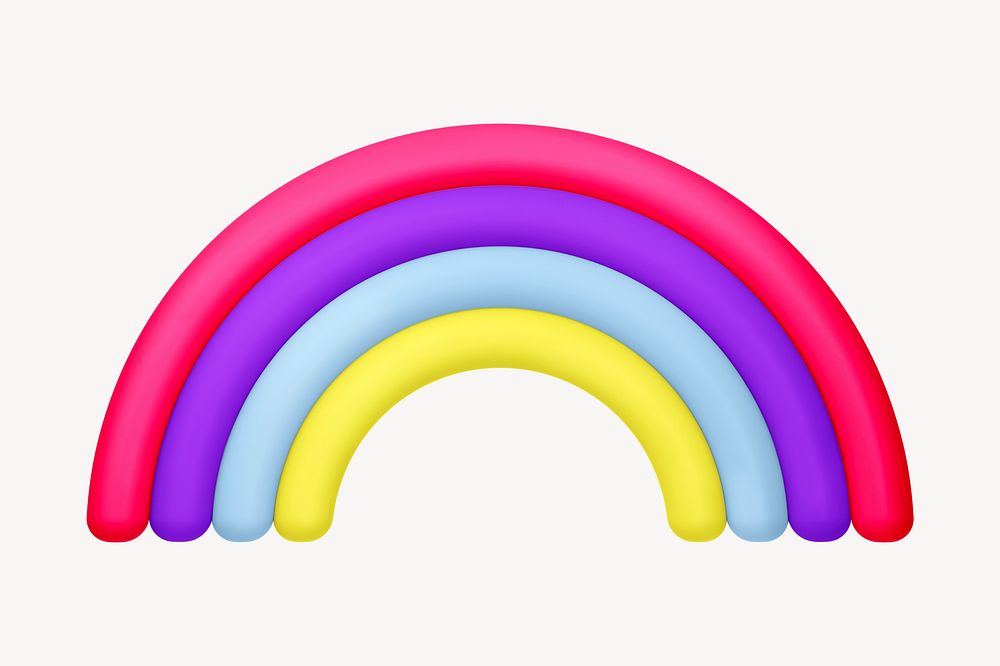 Rainbow icon, 3D rendering collage | Premium PSD - rawpixel