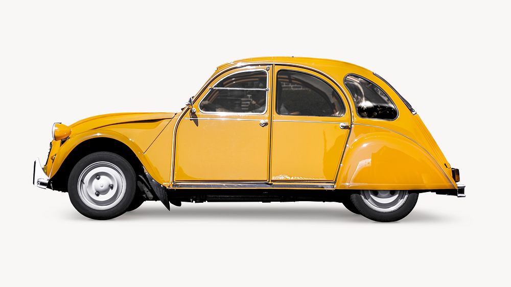 Yellow classic car, isolated vehicle | Free Photo - rawpixel