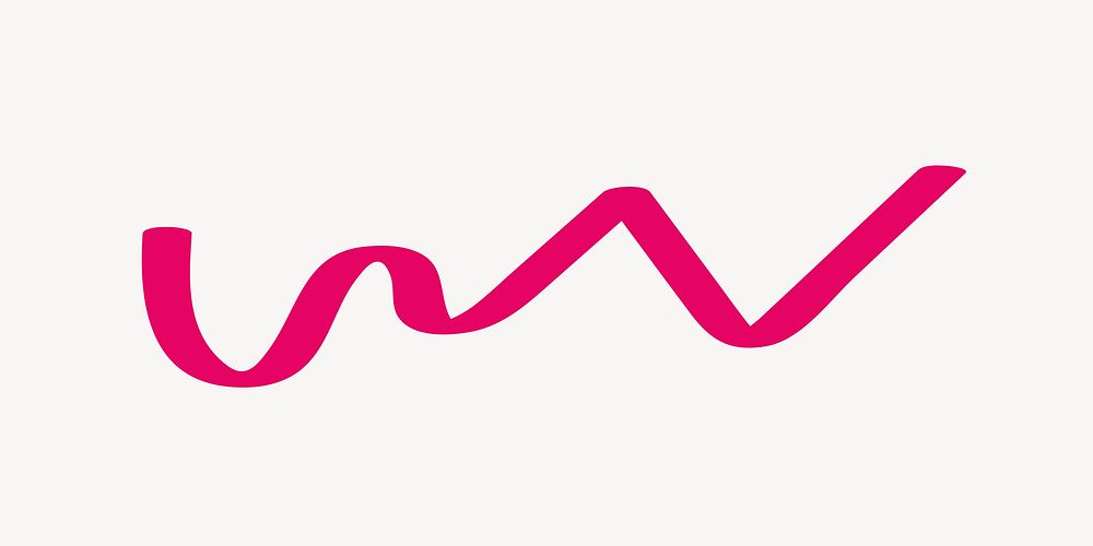 Pink squiggle, doodle line clipart | Free Vector - rawpixel