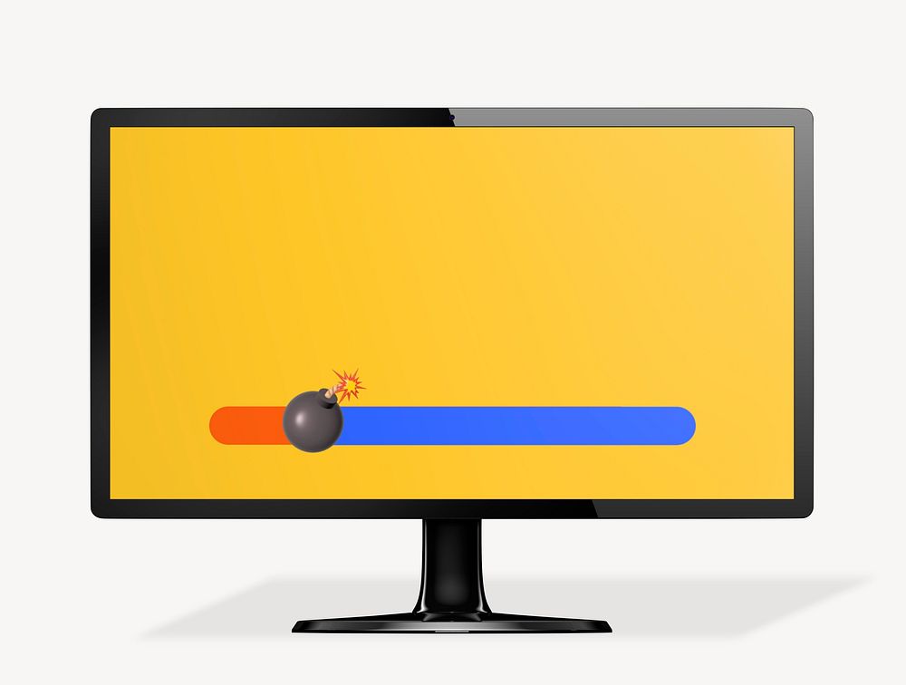 Computer monitor with yellow wallpaper | Free Photo - rawpixel