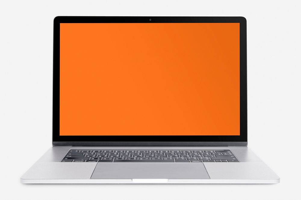 Laptop with orange desktop wallpaper | Premium Photo - rawpixel