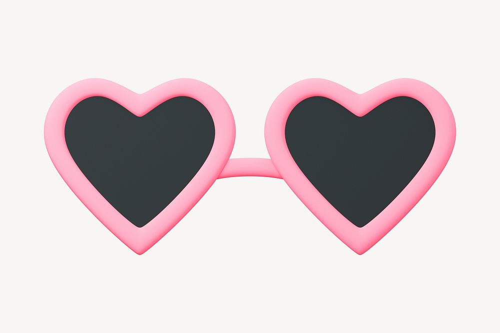 Heart sunglasses clip art, accessory | Free Photo Illustration - rawpixel