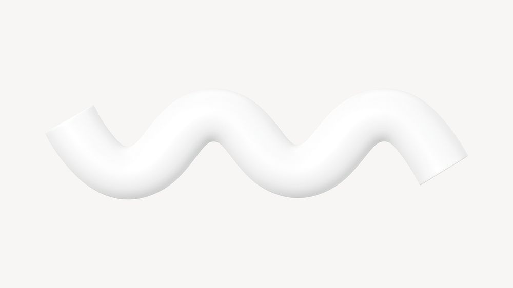 3D white squiggle abstract shape | Free Photo - rawpixel
