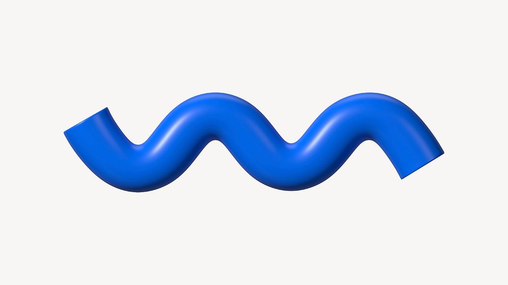 3D blue squiggle abstract shape | Free Photo - rawpixel