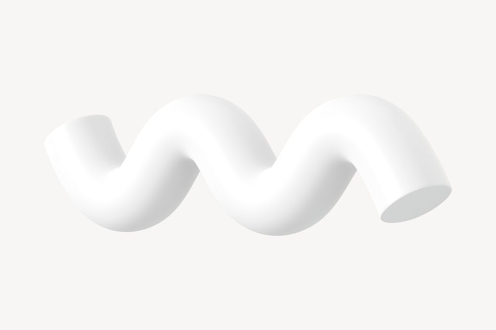 3D white squiggle abstract shape | Free Photo - rawpixel
