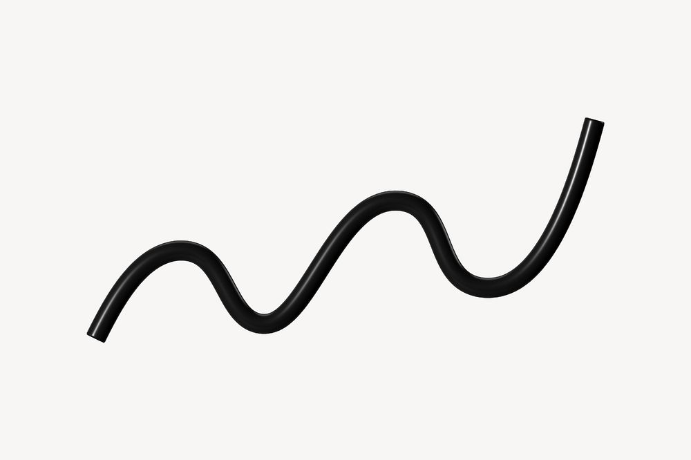 3D black squiggle abstract shape | Free Photo - rawpixel