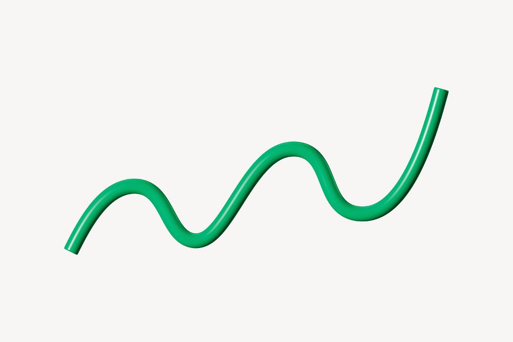 3D green squiggle clipart, abstract | Premium PSD - rawpixel