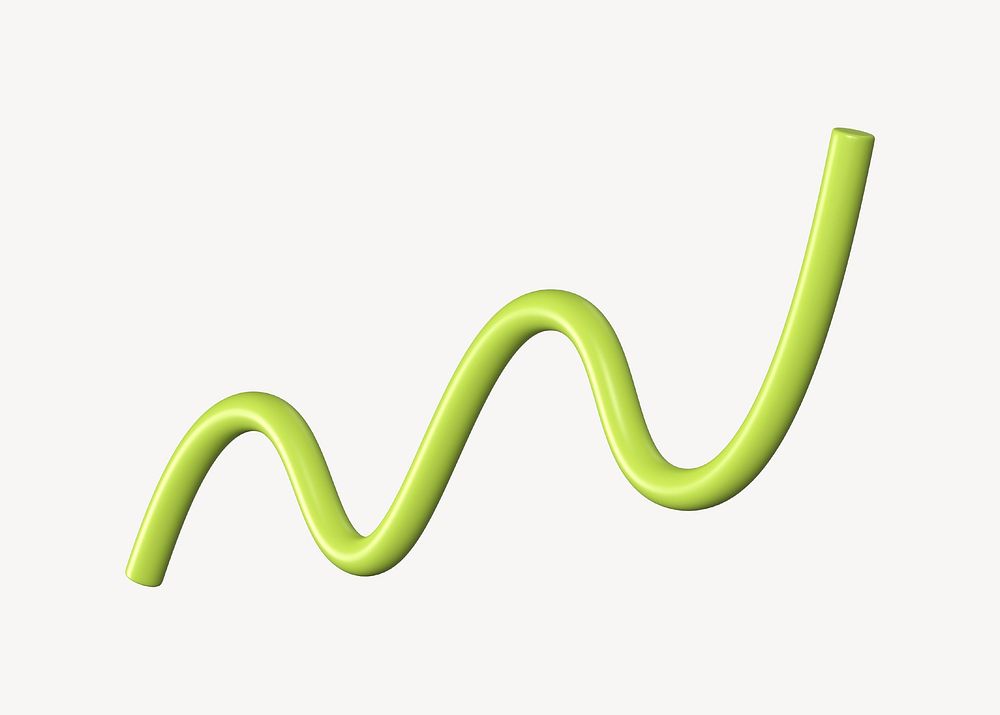 3D green squiggle abstract shape | Free Photo - rawpixel