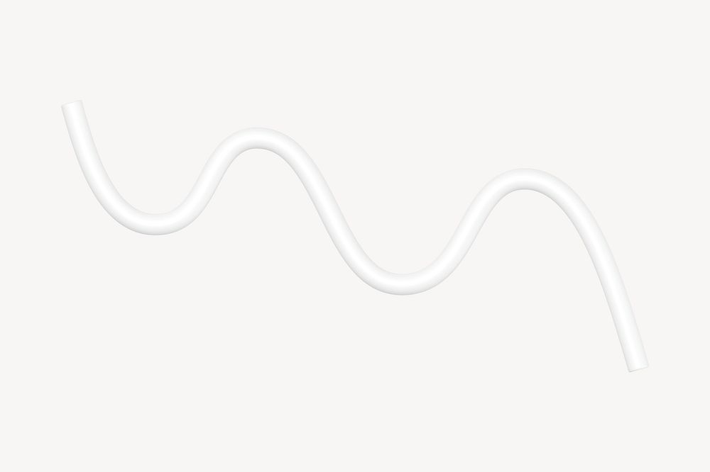 3D white squiggle clipart, abstract | Premium PSD - rawpixel