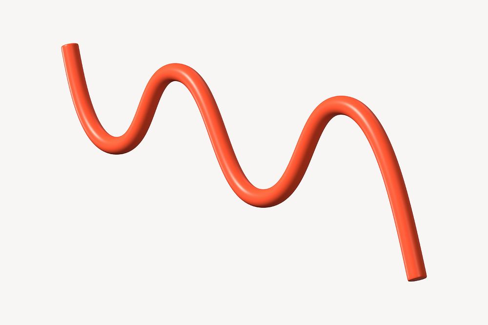 3D orange squiggle clipart, abstract | Premium PSD - rawpixel
