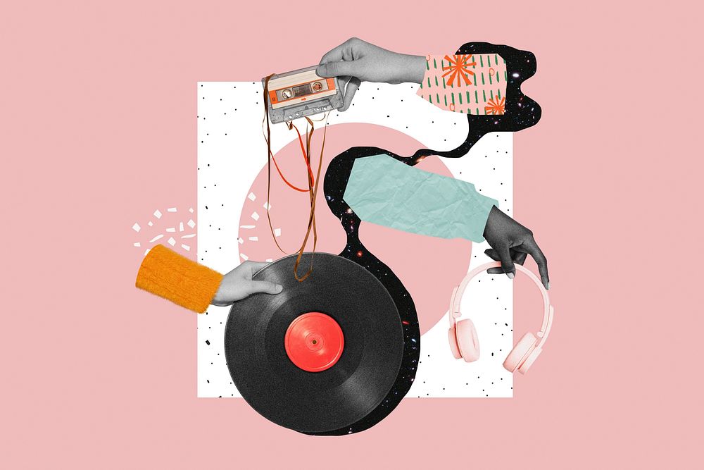 Retro vinyl record, cassette tape, | Premium Photo - rawpixel
