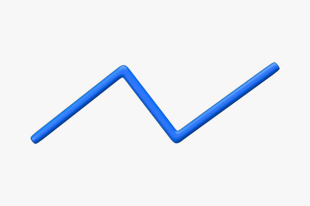 Blue zigzag line 3D rendered | Premium PSD - rawpixel