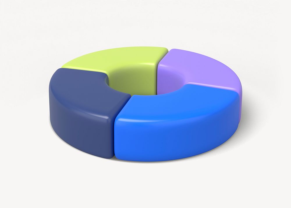 Doughnut chart graph, 3D business | Premium PSD - rawpixel