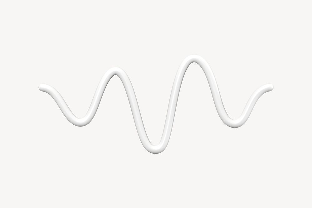 White wavy line, 3D graphic | Premium PSD - rawpixel