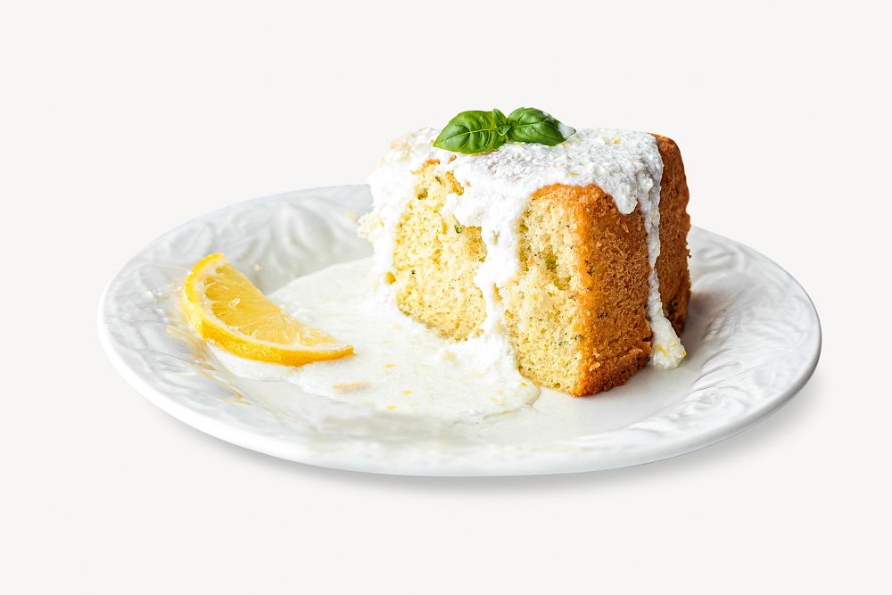 Lemon basil sponge cake isolated | Free Photo - rawpixel