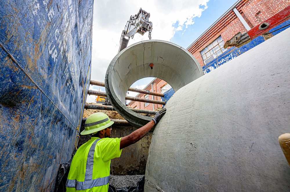 Town Creek CulvertInstallation 84" culvert | Free Photo - rawpixel