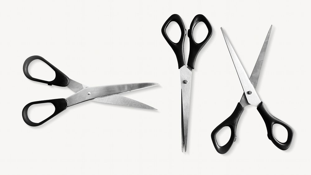 Three scissors isolated image white | Free Photo - rawpixel