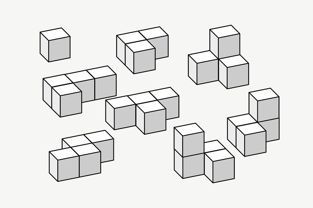 Cubic boxes clipart psd | Free PSD - rawpixel