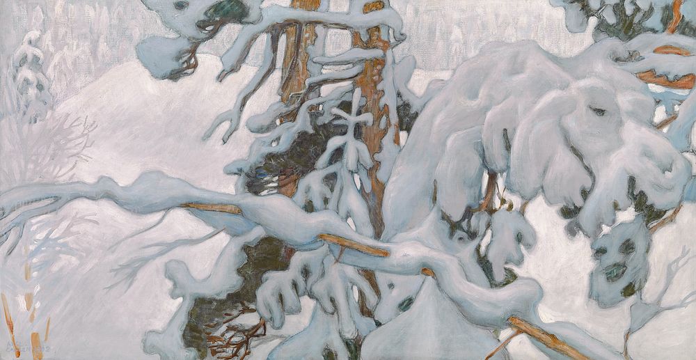 Winter landscape, oil painting. Original | Free Photo Illustration ...