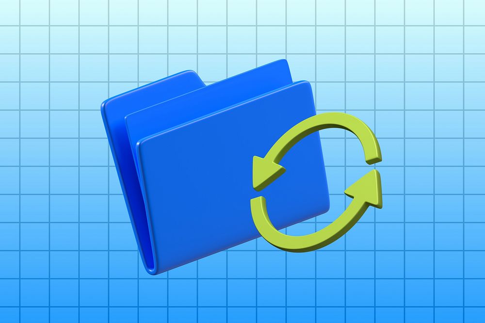 Sync folder icon 3D icon, | Premium Photo - rawpixel