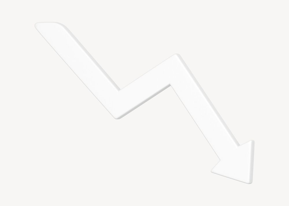 White downward arrow 3D rendered | Premium PSD - rawpixel