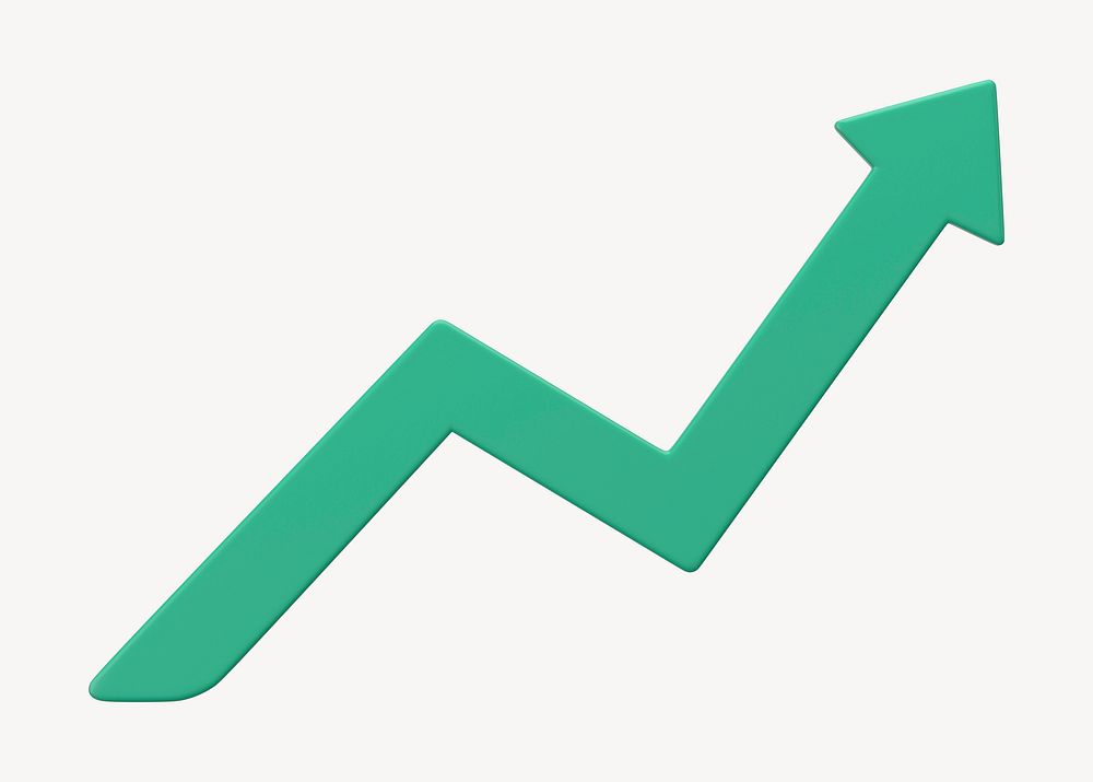 3D upward arrow, shape clipart | Free Photo - rawpixel