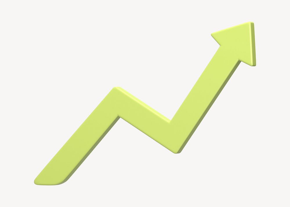 3D increasing arrow, shape graphic | Premium PSD - rawpixel