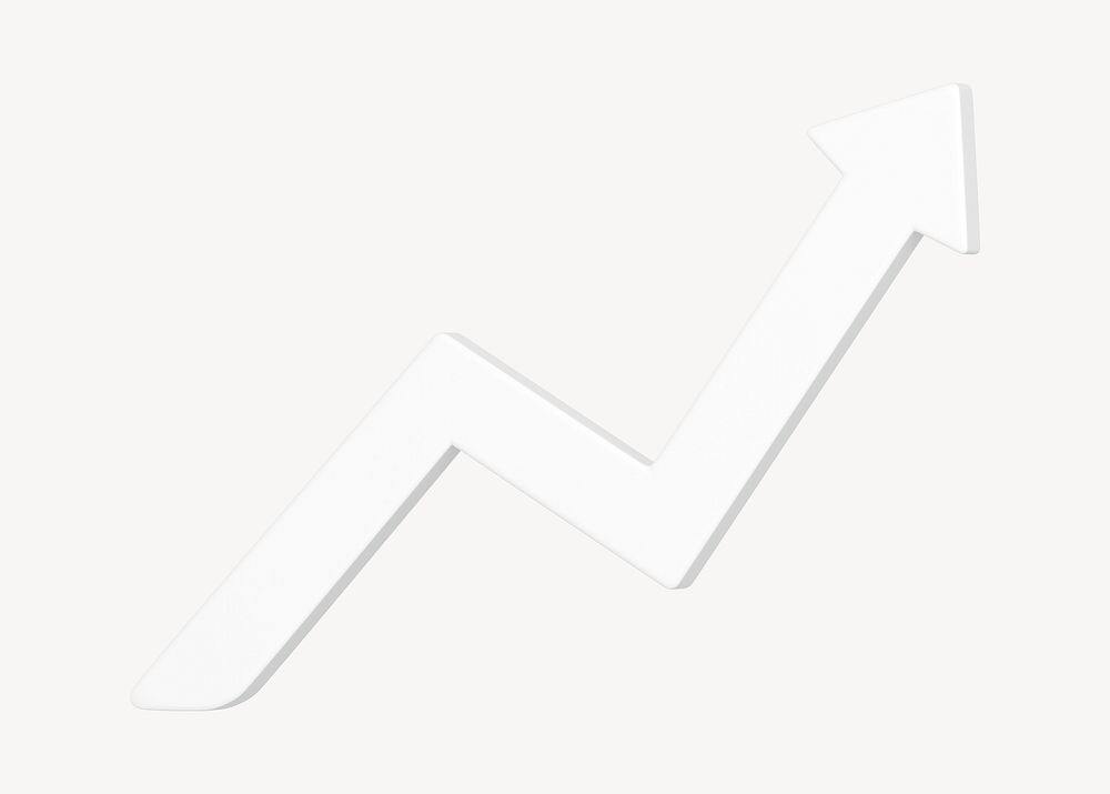 White 3D arrow, shape graphic | Premium PSD - rawpixel
