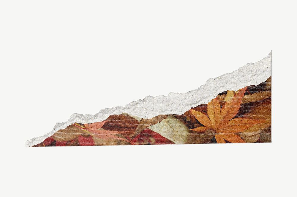 Autumn ripped paper collage element | Premium PSD - rawpixel