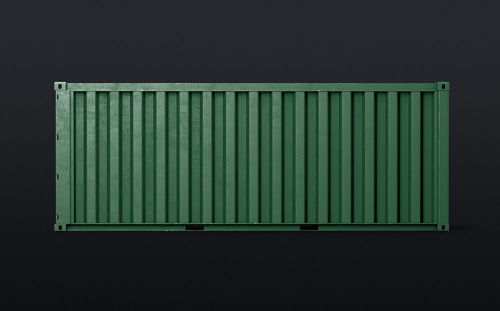 Green shipping container, 3D rendering | Premium Photo - rawpixel