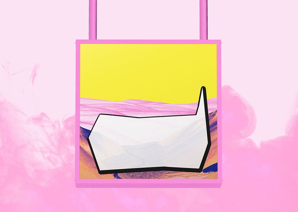 Hanging pink square sign | Free Photo - rawpixel