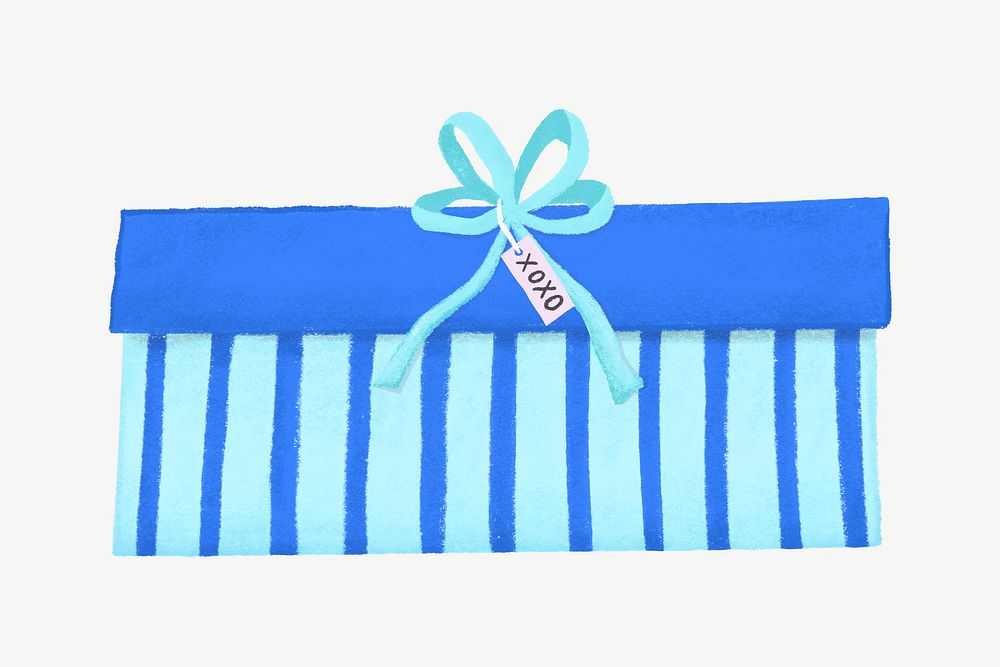 Blue birthday gift box, cute | Premium PSD - rawpixel