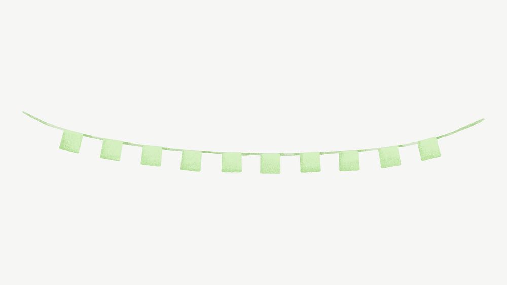 Green party bunting, cute decor | Premium PSD - rawpixel