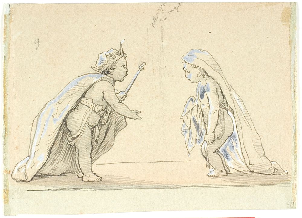 Vignette two children dressed as | Free Photo Illustration - rawpixel