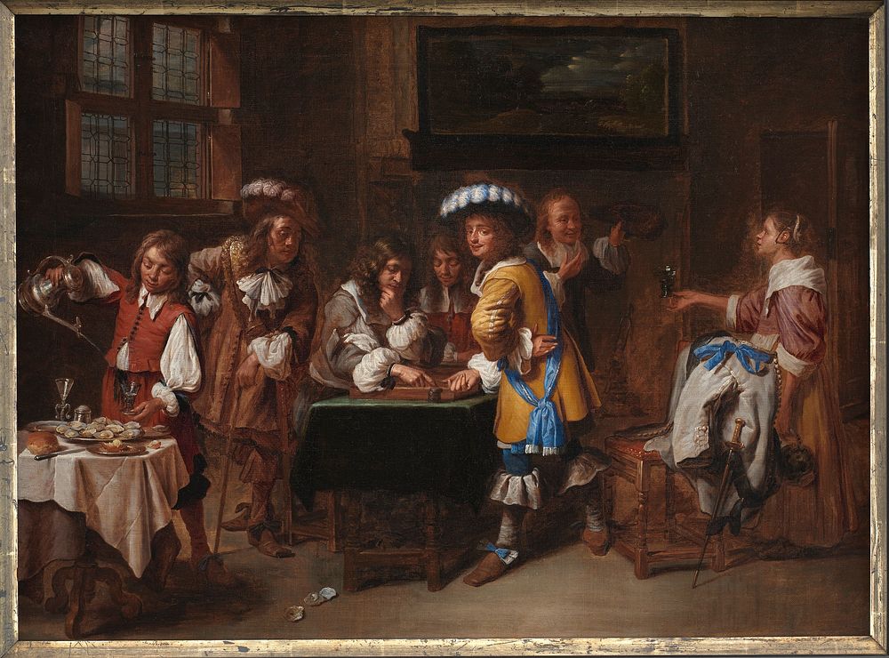 The tric-trac players | Free Photo Illustration - rawpixel