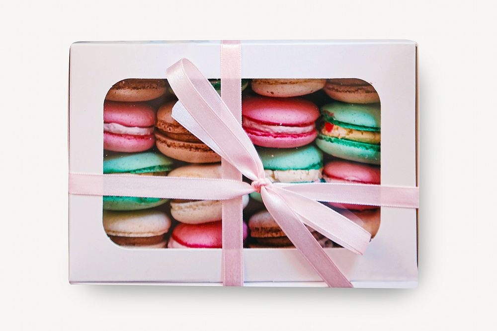 Macaron box isolated, white design | Free Photo - rawpixel