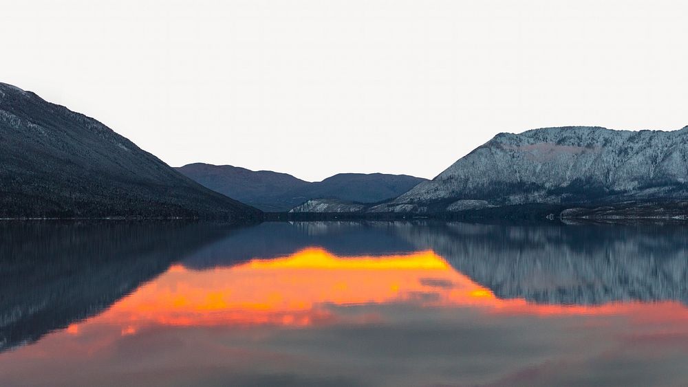 Panoramic sunset reflection, border background | Free Photo - rawpixel