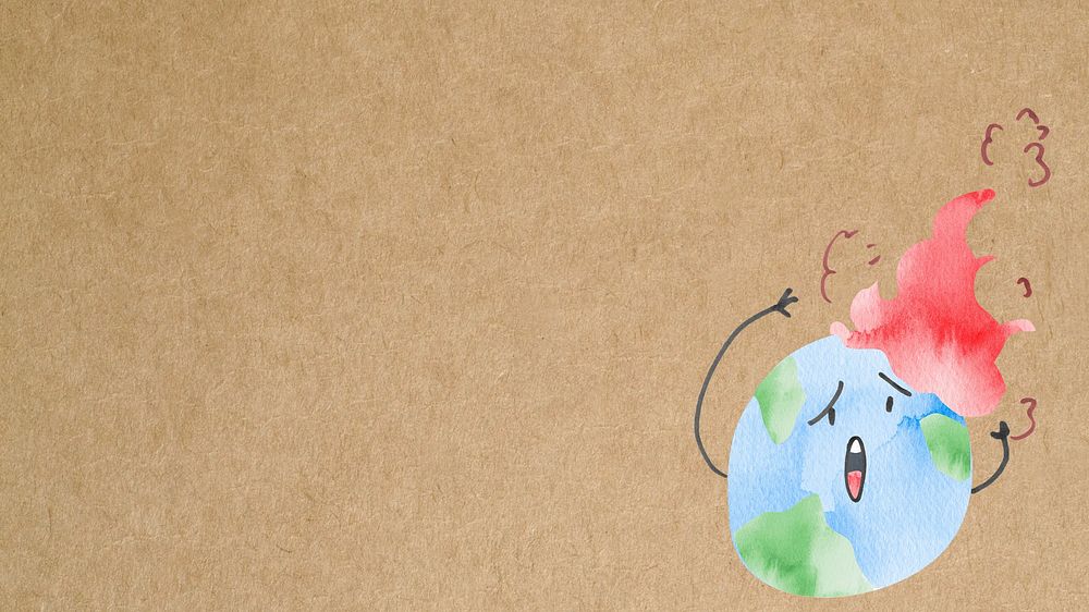 Global warming desktop wallpaper, watercolor | Free Photo - rawpixel