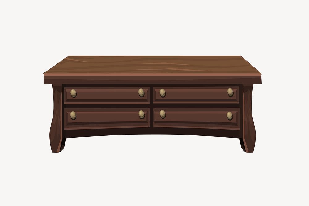 Wooden cabinet clipart illustration vector. | Free Vector - rawpixel