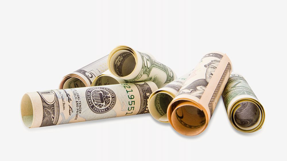 U.S. dollar rolls isolated design | Free Photo - rawpixel