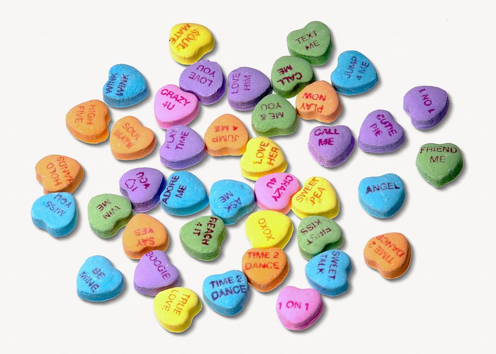 Colorful heart candies isolated image | Free Photo - rawpixel