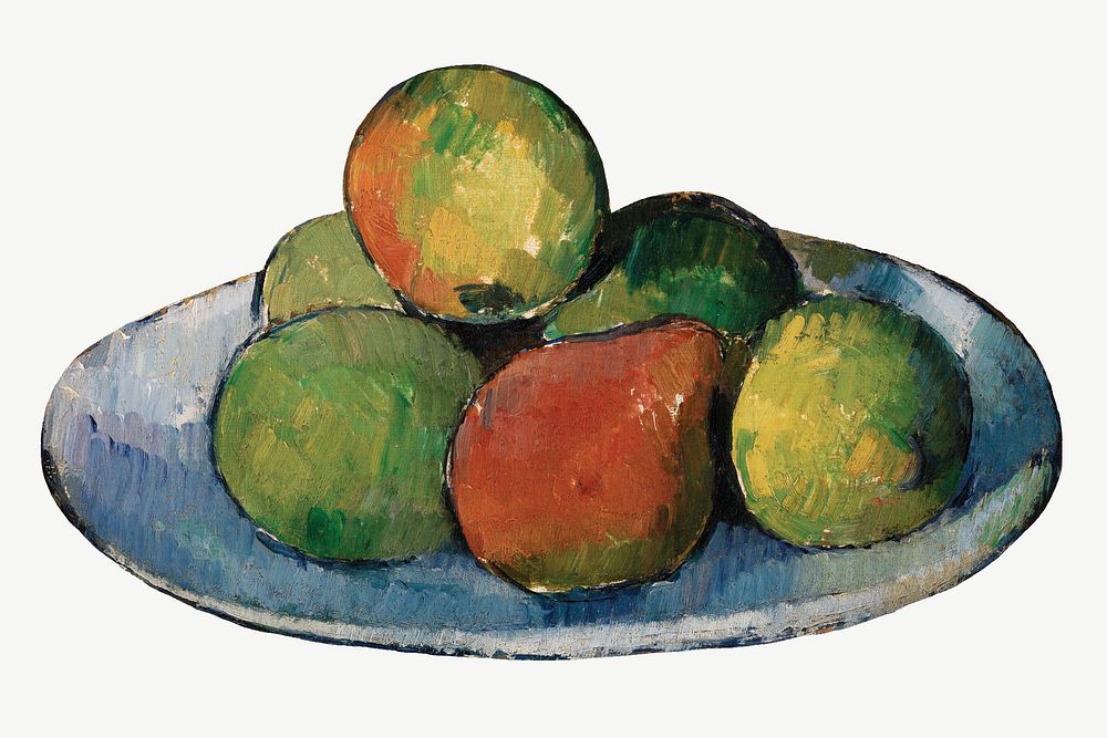 Paul Cezanne’s Plate of Fruit | Free PSD Illustration - rawpixel