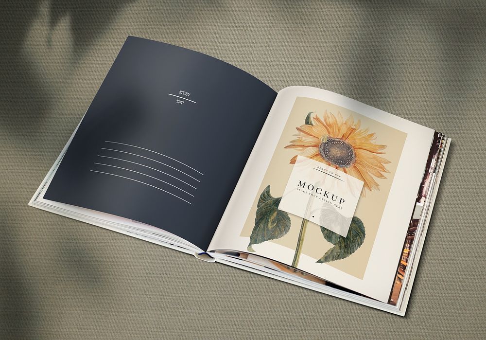 Sunflower magazine mockup psd | Premium PSD Mockup - rawpixel