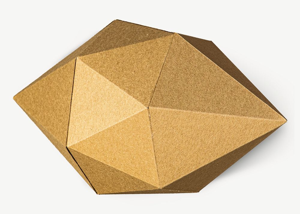3D golden octahedral polyhedron shaped | Premium PSD - rawpixel