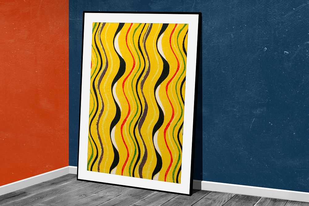 Framed yellow abstract artwork, wall | Premium Photo - rawpixel